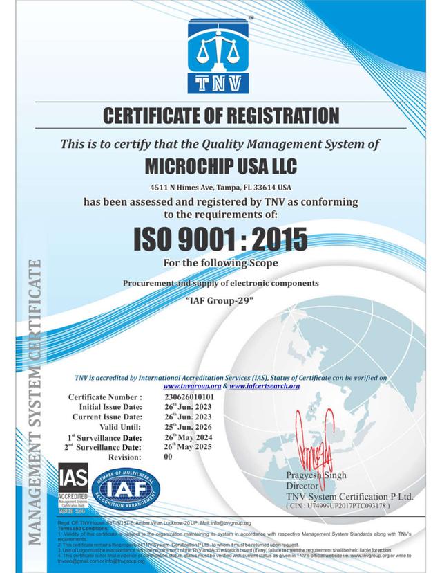 Certifications - Microchip USA